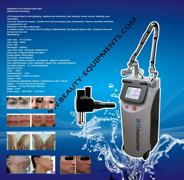 Pixel co2 laser skin resurfacing With RF Metal Tube 10600nm Skin ...